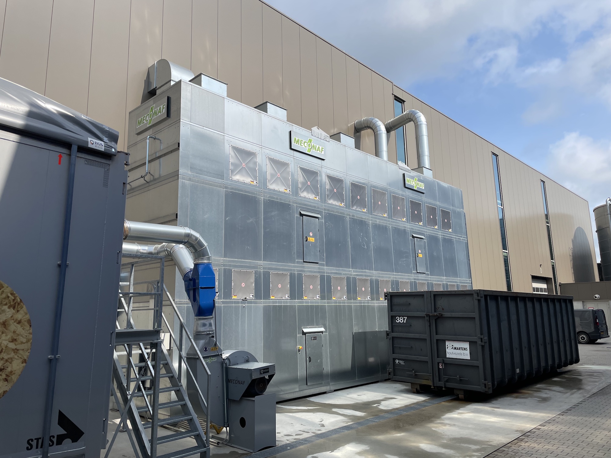 Exhaust system planing line new construction Awood | Meconaf